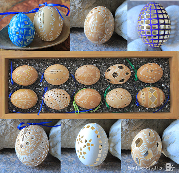 Gebohrte Eier - Buntwerkstatt.at